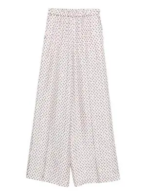 Max Mara Printed Wide-leg Trousers - Pink