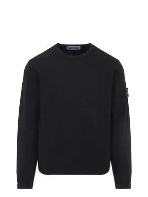Stone Island Stone Island Logo Patch Crewneck Sweatshirt Black