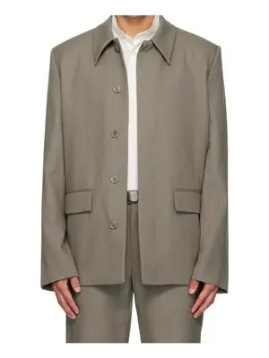 RIER Wool Collar Casual Jacket - Gray