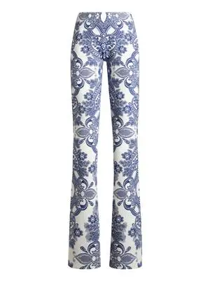 Etro Lace-motif Knit Trousers - Gray