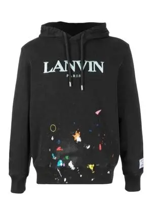 LANVIN Printed Logo Hoodie - Black