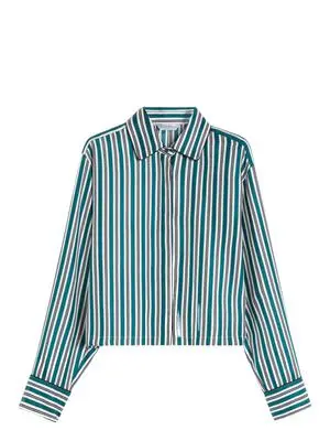 MAX MARA Max Mara Printed Silk Cropped Shirt