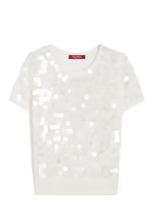 Max Mara Sequin Embellished Jumper - Ivory