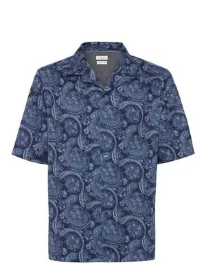 Brunello Cucinelli Paisley-print Cotton Shirt - Blue