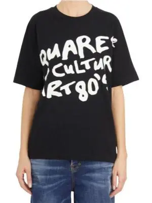 Dsquared2 Logo Printed Crewneck T-shirt - Black