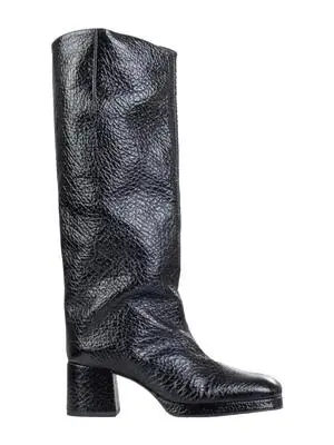 MIISTA Round Toe Block Heel Pull-on Boots - Black
