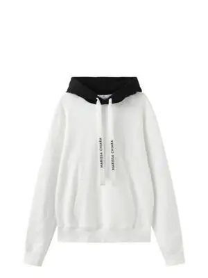 Marissa Chiara Long Sleeve Hooded Sweatshirt - White