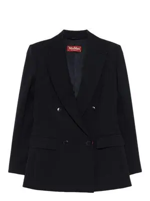 Max Mara Double-breasted Long Sleeve Jacket - Blue