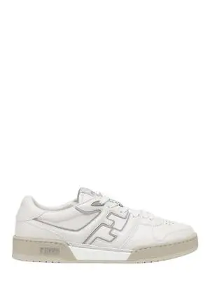 Fendi Lace-up Low-top Sneakers With Gray Detailing - White