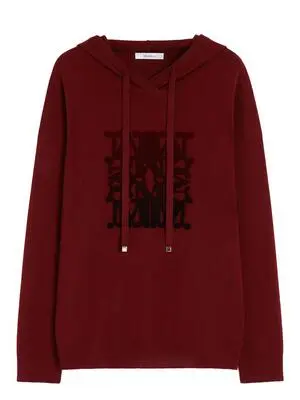 Max Mara Logo Detail Hooded Sweater - Red