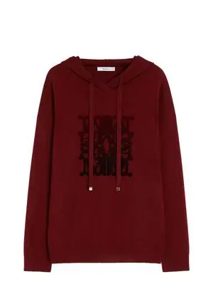 Max Mara Max Mara Drawstring Knitted Hoodie Red
