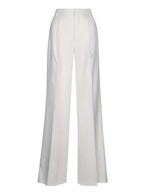 Dior Christian Pleated Flared Trousers - White