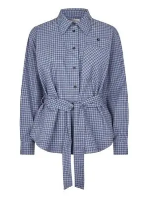 Baum Und Pferdgarten Matina Belted Checked Shirt - Blue