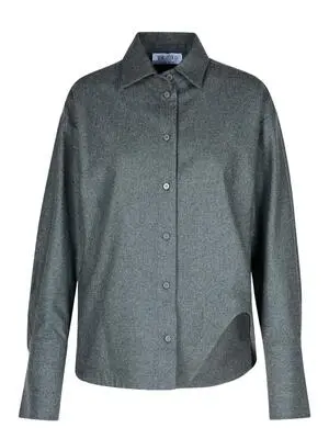 Attico Attico Logo-Embroidered Buttoned Shirt Gray