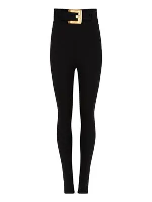 Balmain Belted Stretch Trousers - Black
