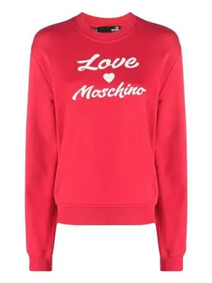 Moschino Print Cotton Crew-neck Sweatshirt - Red