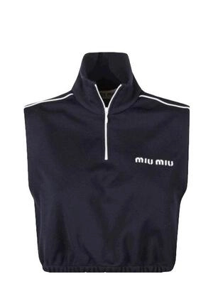 Miu Miu Miu Miu Sleeveless High Collar Top No