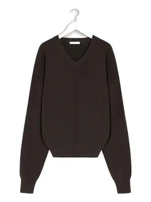 LEMAIRE V-neck Jumper - Darkcacao