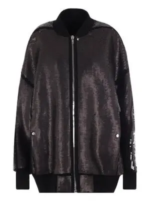 Rick Owens Peter Sequin Embellished Bomber Jacket - Black