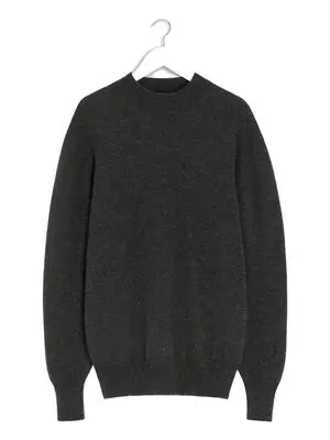 LEMAIRE Mock Neck Ribbed Knit Jumper - Minkbrown