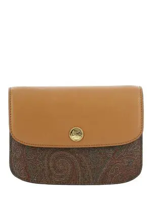 Etro Essential Jacquard Foldover Crossbody Bag - Brown