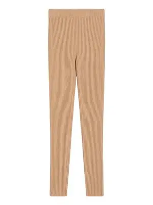 Max Mara Apogeo Ribbed Knit Leggings - Camel