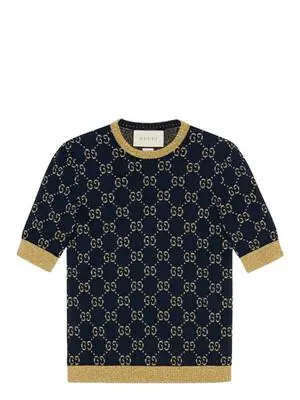 GUCCI Gucci GG Motif Lamé Knit Top