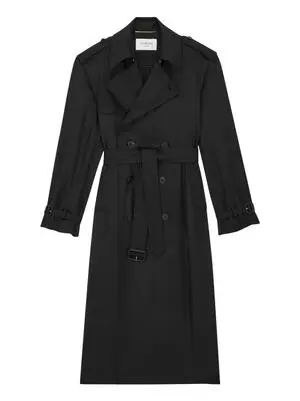 SAINT LAURENT Saint Laurent Double-Breasted Silk Trench Coat