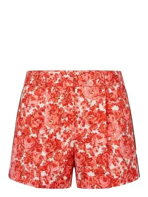 Sportmax Floral Print Pleated Shorts - Red