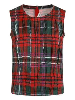 Comme Des Garçons Checked Sleeveless Top - Red