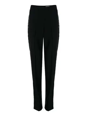 Alexander McQueen High-waist Tailored Trousers With Lace Detail - Black