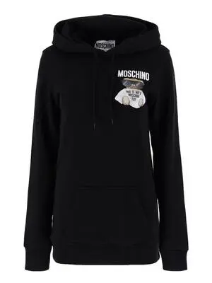 Moschino Teddy Bear Print Hoodie - Black