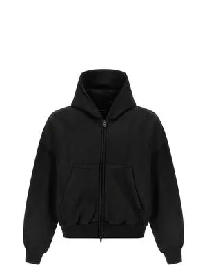Balenciaga Long-sleeved Zip-up Hoodie - Black