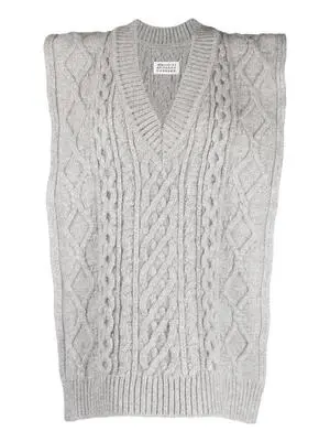 MAISON MARGIELA Cable-knitted Vest - Gray