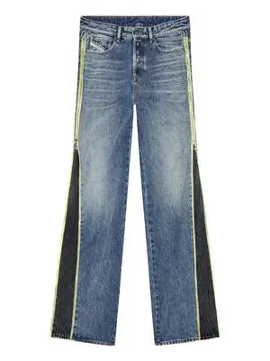 DIESEL® Logo-patch Wide-leg Jeans - Blue