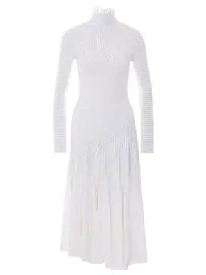 Alaïa Twisted Long Sleeve High Neck Dress - No