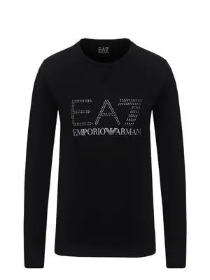 Emporio Armani Ea7 Crewneck Long Sleeve Sweatshirt - Black