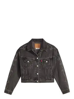 LEVI'S Embellished Denim Trucker Jacket - Black