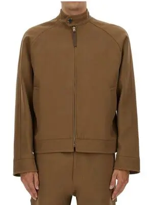 Moschino High-neck Zip Bomber Jacket - Brown