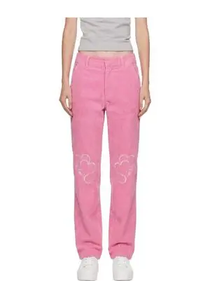 MARISSA CHIARA Belt Loop Casual Pants With Heart Logo - Pink