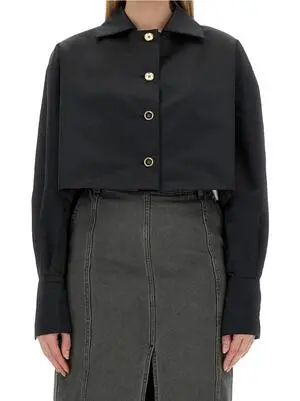 PATOU Cropped Button-up Jacket - Black