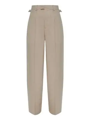 Ami High-waisted Pleat Pants - Nude