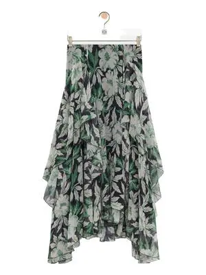 Loewe Floral Print Ruffled Skirt - Multicolor