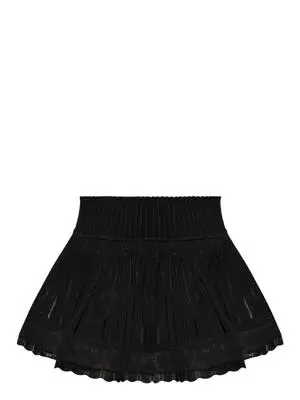 Alaïa Striped Lace Shorts - Black
