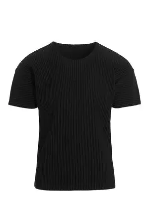 Issey Miyake Homme Plissé Issey Miyake Pleated Crewneck T-Shirt Black