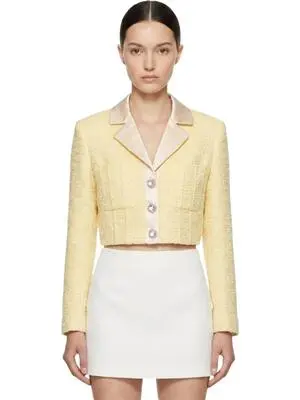 Marissa Chiara Long Sleeve Cropped Jacket - Yellow