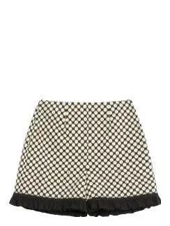 VALENTINO Valentino Polka Dot Print Poplin Shorts With Ruffled Edges