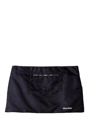 Miu Miu Technical Gabardine Fleece Mini Skirt - Blue