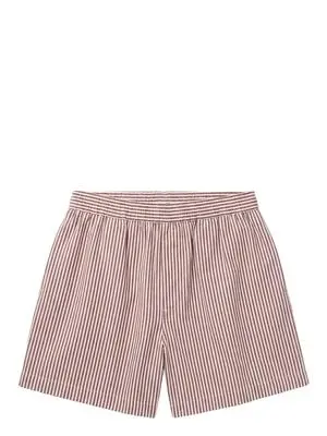 Brunello Cucinelli Striped Elastic Waist Shorts - Gray
