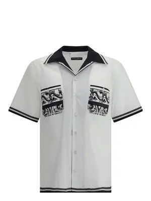 Dolce & Gabbana Dolce Gabbana Majolica Printed Short-sleeved Shirt - Gray